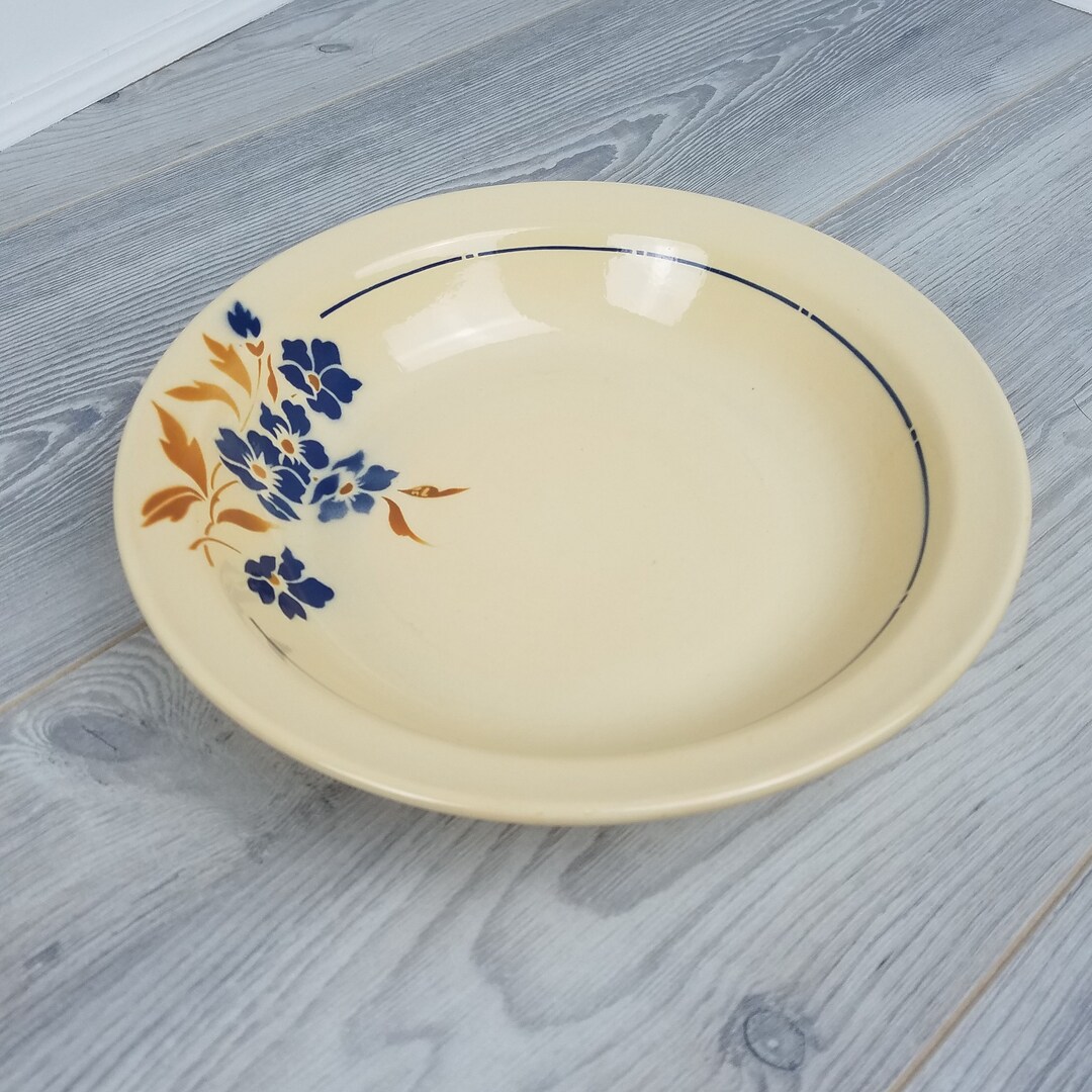 Vintage 1930s Badonviller Blue Flower Design Salad Bowl/ Saladier - Etsy