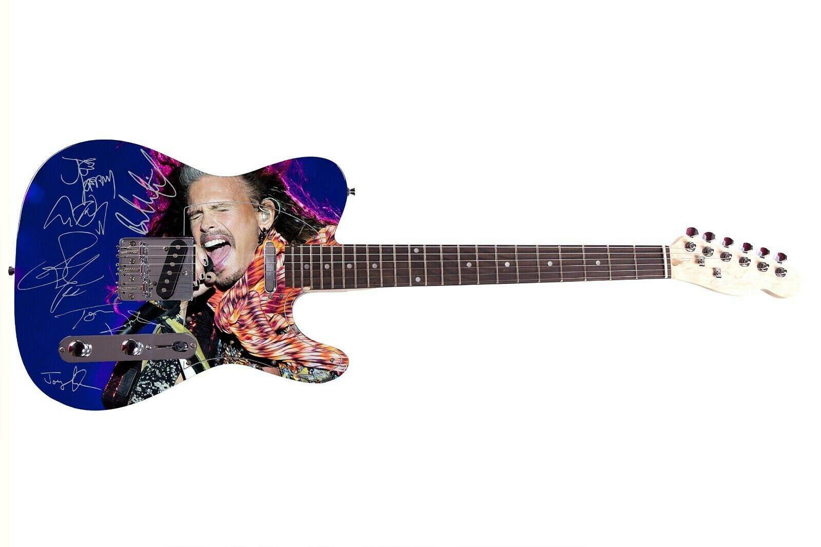 AEROSMITH Autographed Signed Photo Guitar Steven Tyler Screaming Live ...