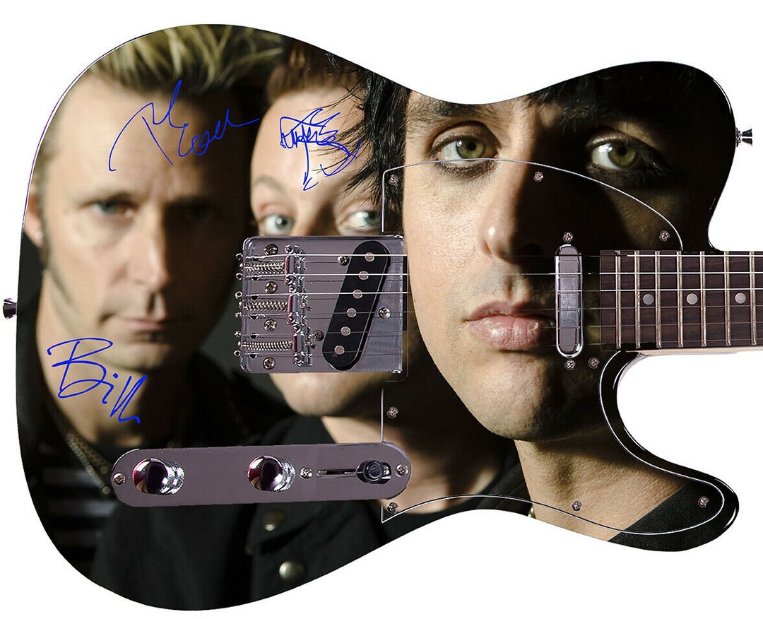 Green Day Autographed Imagen Photo Guitar - Etsy
