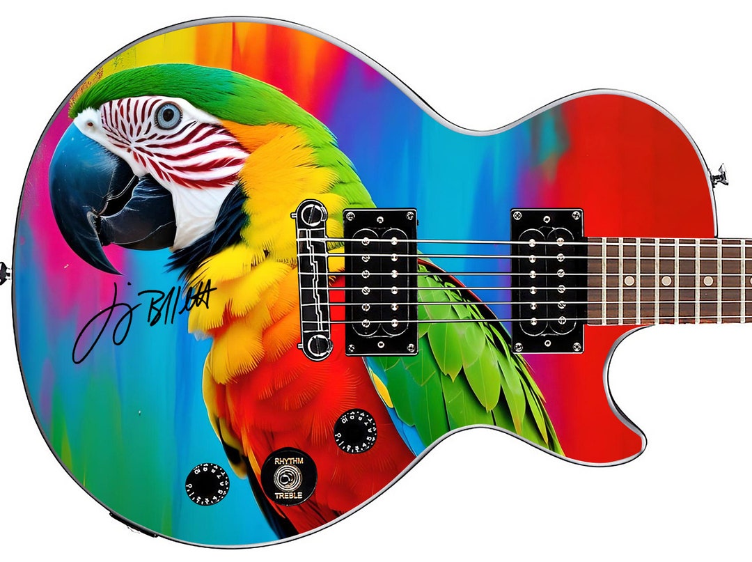 Jimmy Buffett Autographed Facsimile Signed Custom Epiphone Photo Guitar ...