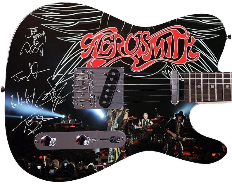 Aerosmith Autographed Photo Guitar - Etsy