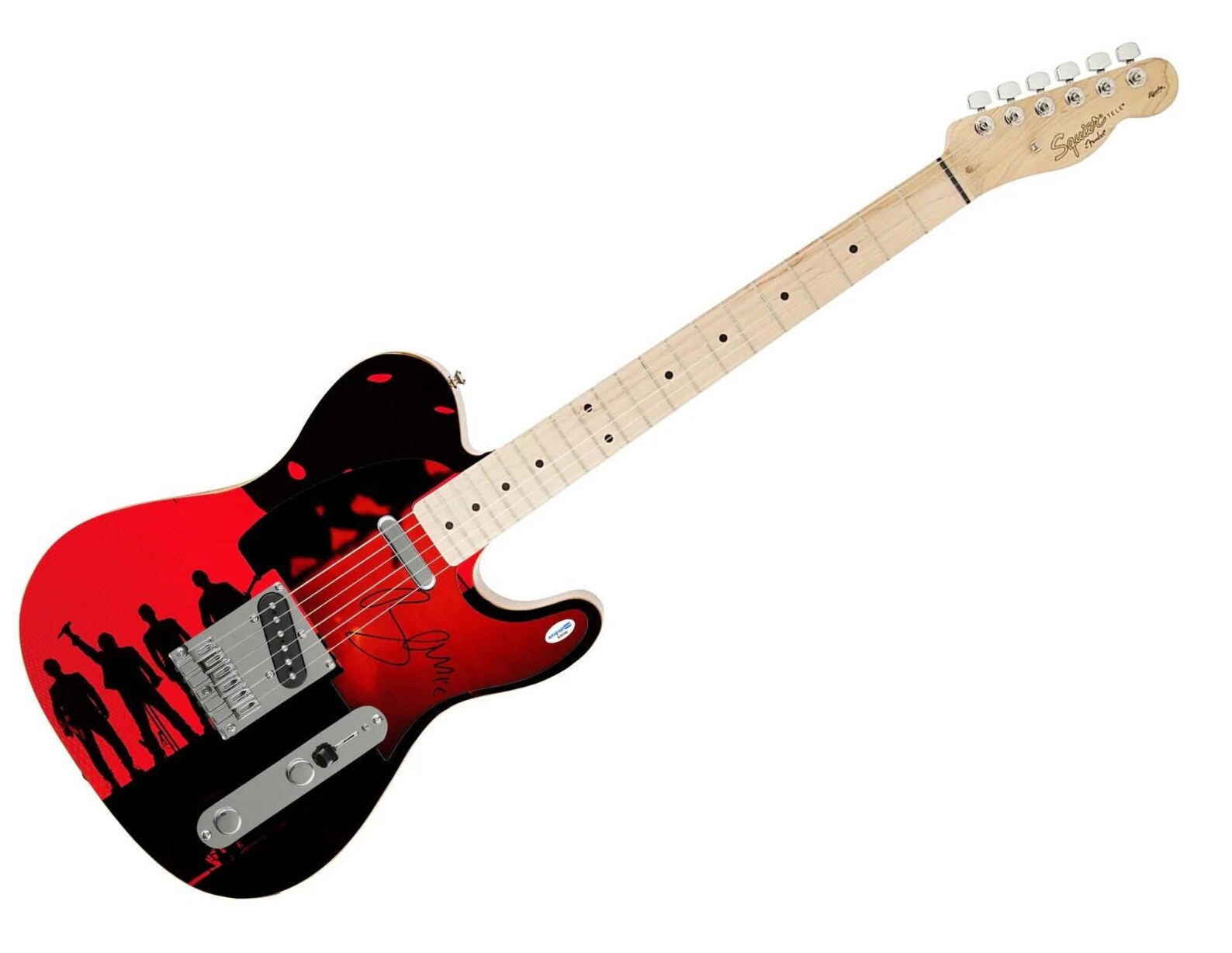 U2 Bono Signed "under the Blood Red Sky" 1/1 Fender Tele Graphics ...