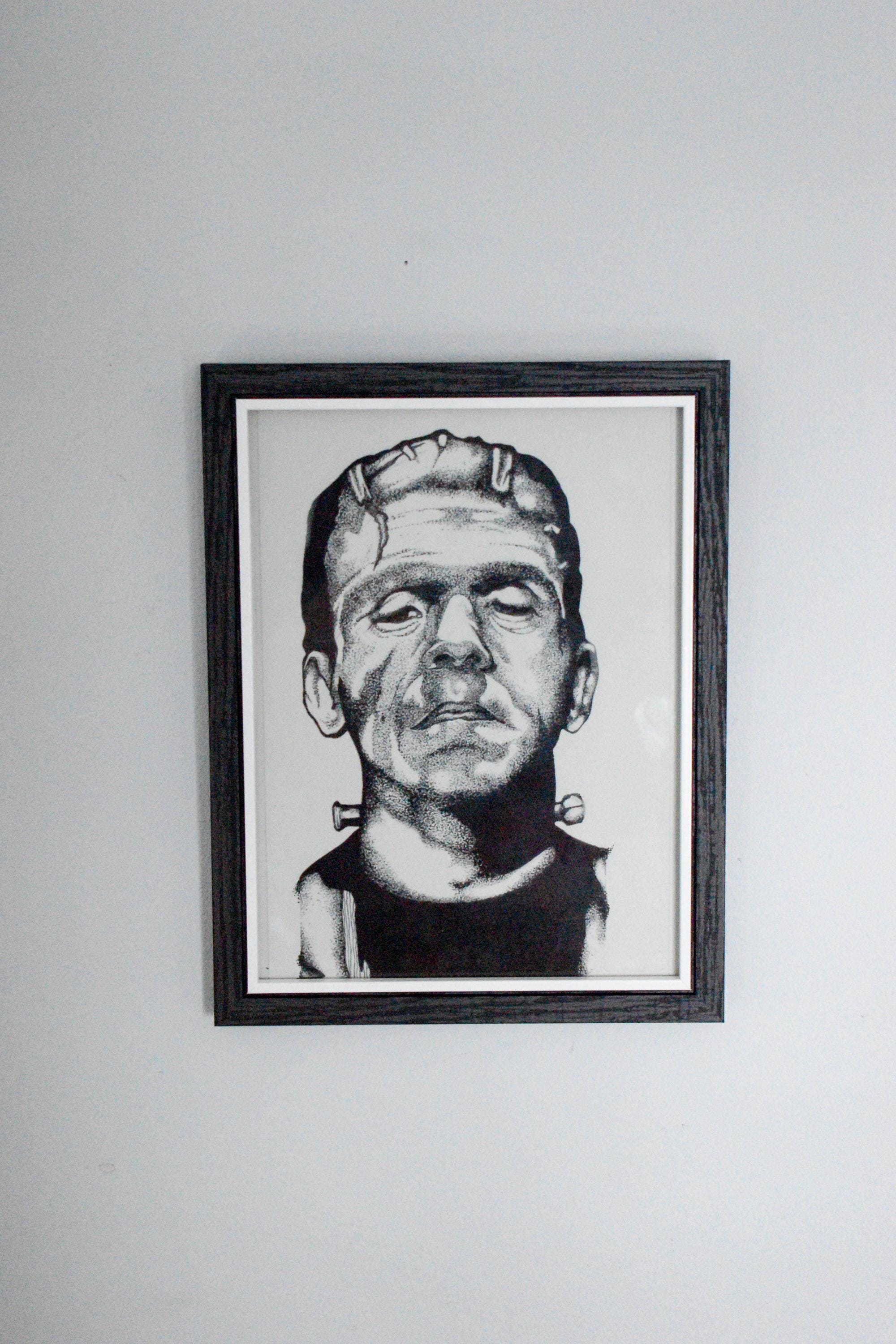 Frankenstein Art Print | Horror Art Prints | Gothic Home Decor - Etsy
