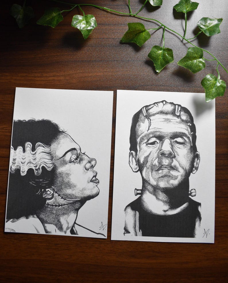 Frankenstein Art Print | Horror Art Prints | Gothic Home Decor - Etsy