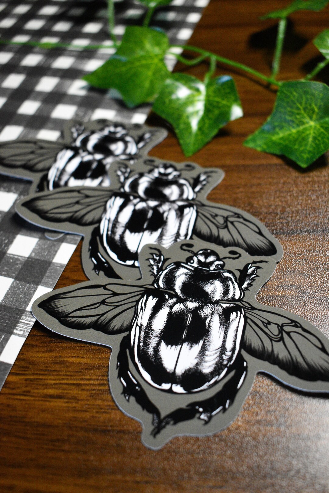 Beetle Vinyl Sticker Digital Art Handmade Stickers Beetle Illustration ...