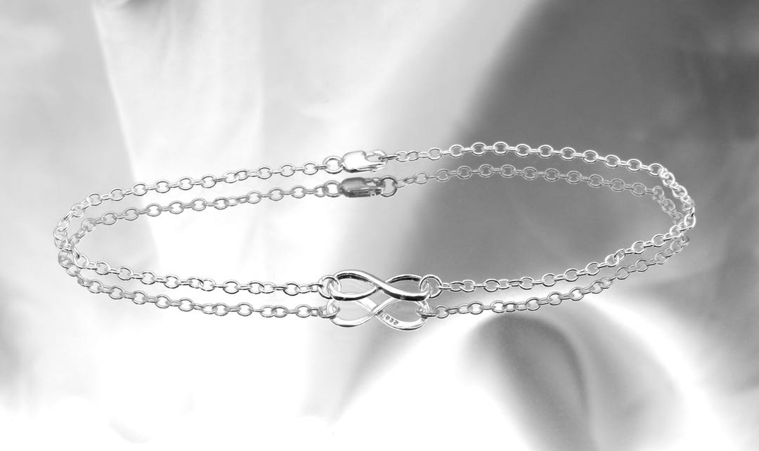 Sterling Silver Infinity Anklet: Eternity Symbol, Lifestyle Jewellery ...