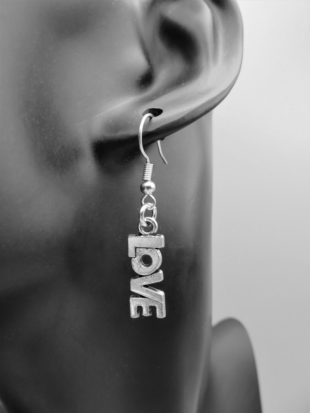 Modern Handmade Silver Earrings With the Letters Word LOVE Charms - Etsy