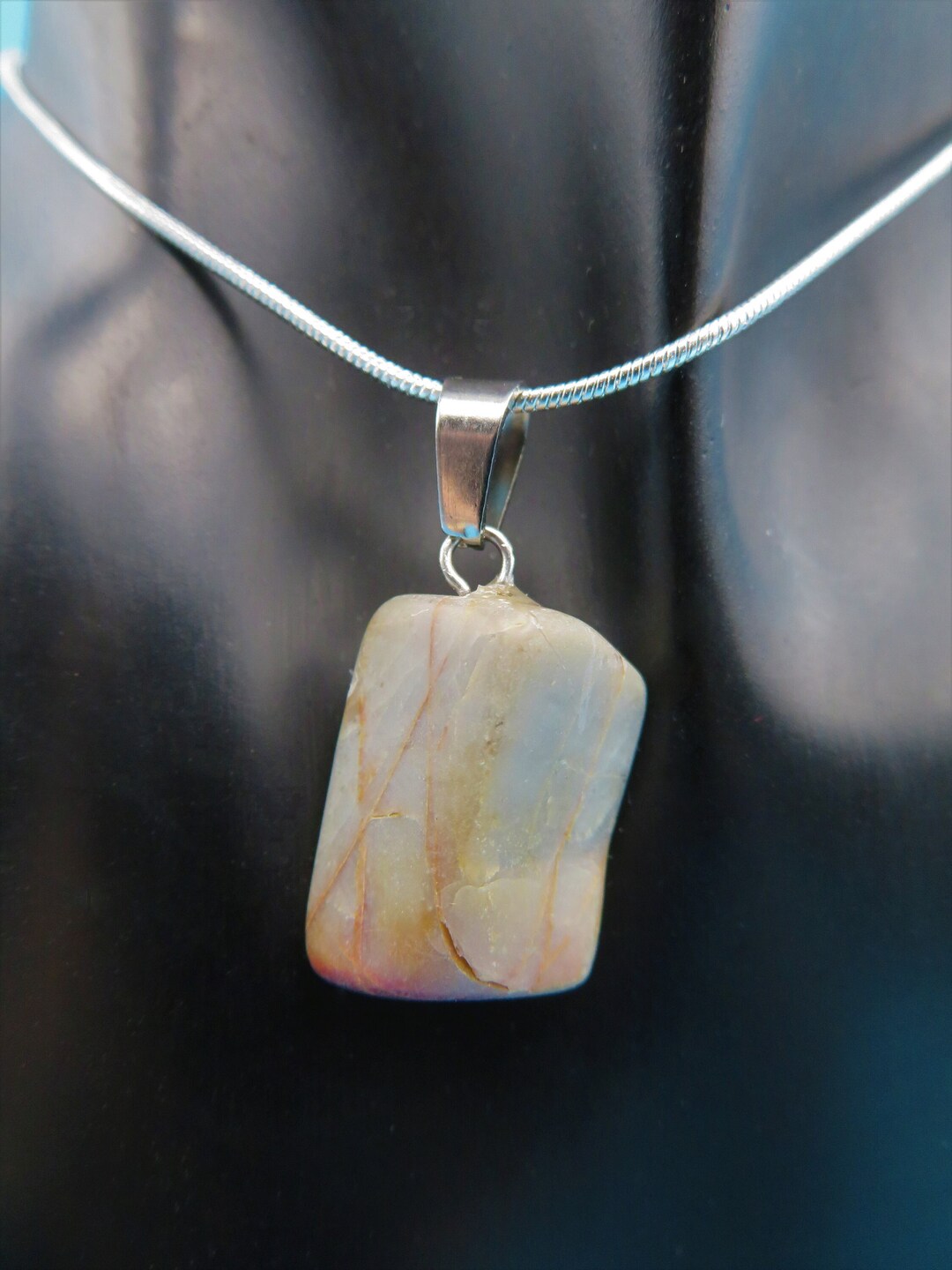 Precioso y único collar de plata de ley 925 hecho a mano con colgante ...