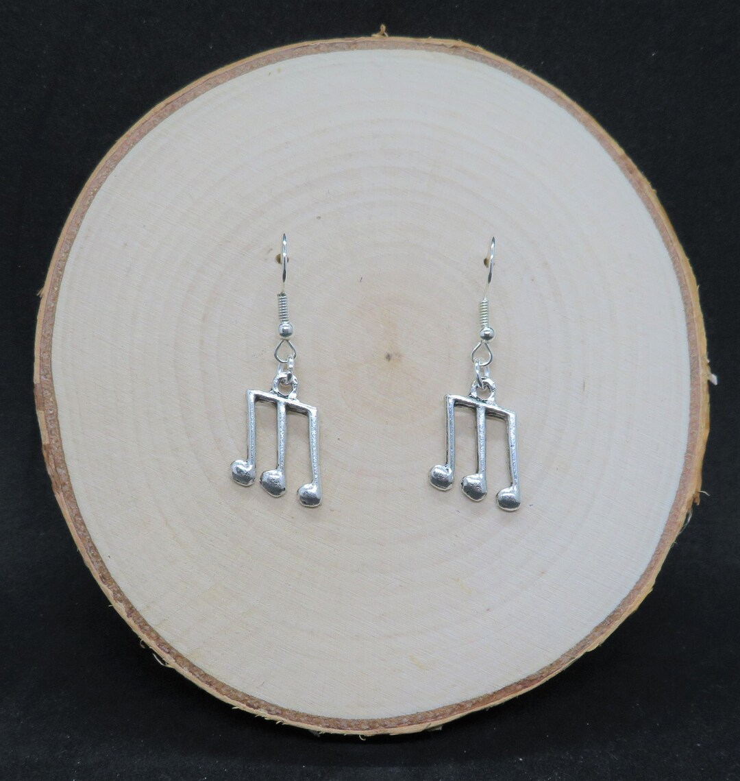 Unusual and Quirky Musical Notes Handmade Silver Earrings Quaver Symbol ...