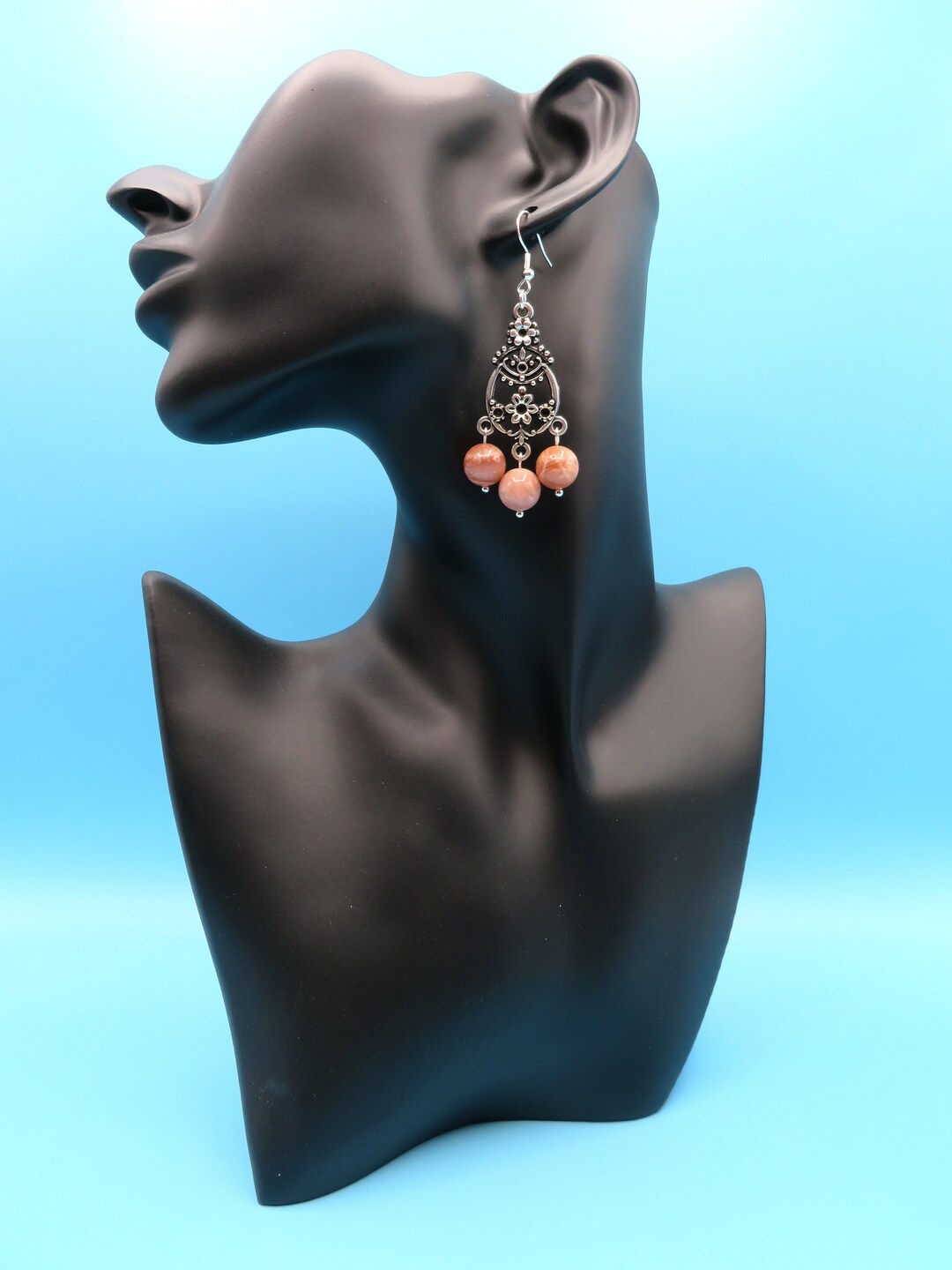 Flamboyant & Unique Genuine Pink Carnelian Gemstone 925 Sterling Silver ...