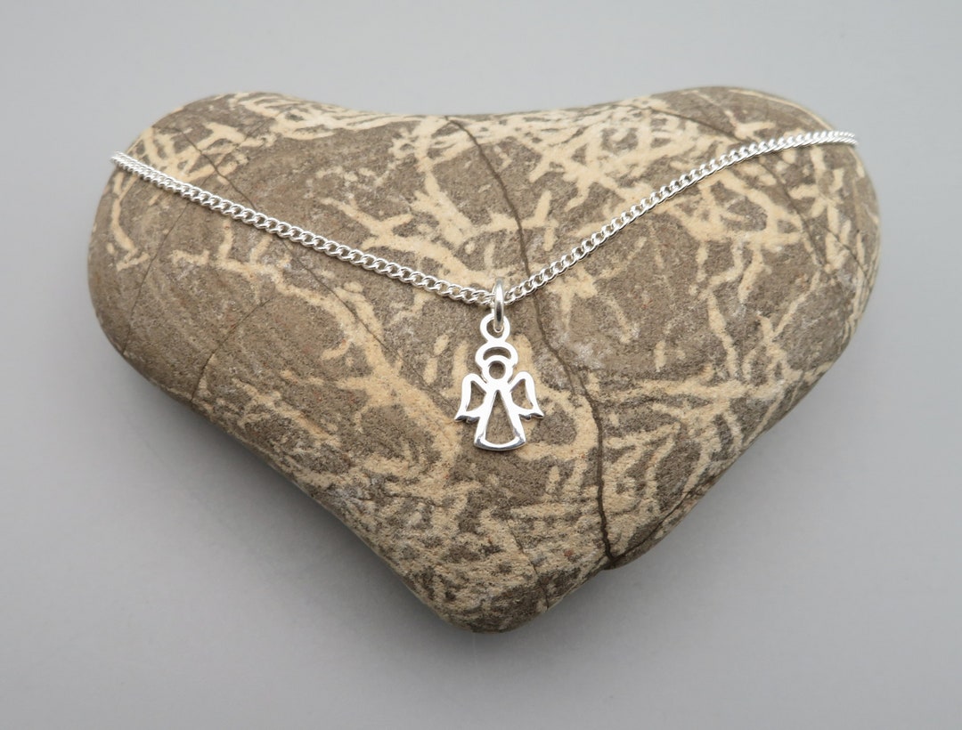 Wonderful Handmade 16 925 Sterling Silver Necklace With Very Cute Angel ...