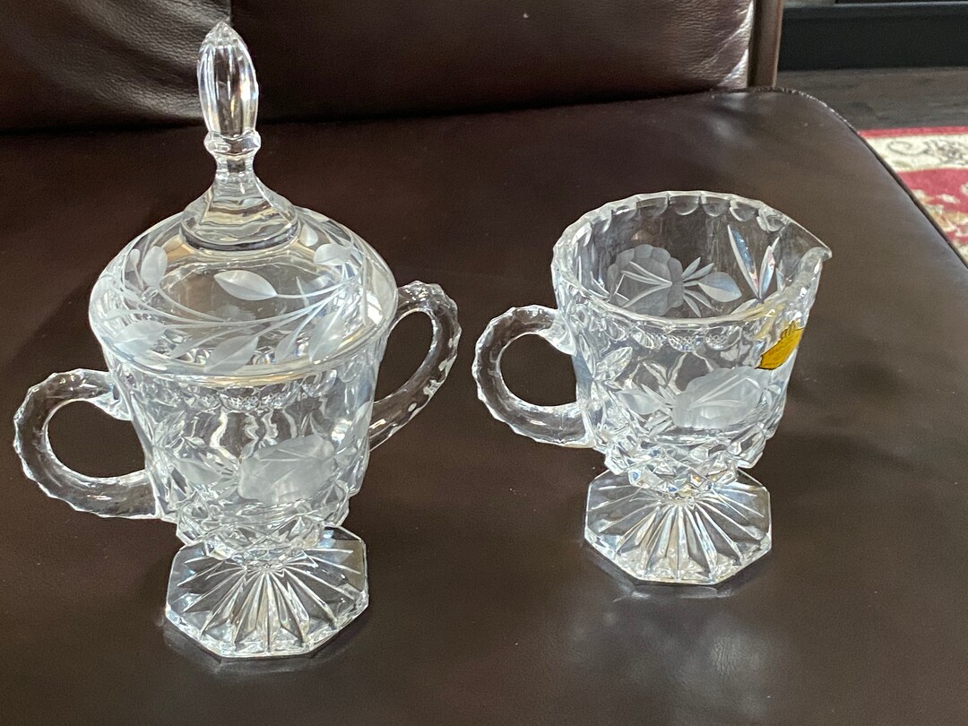 Fine Crystal Vintage NEW Box of Sugar and Milk Containers Set - Etsy