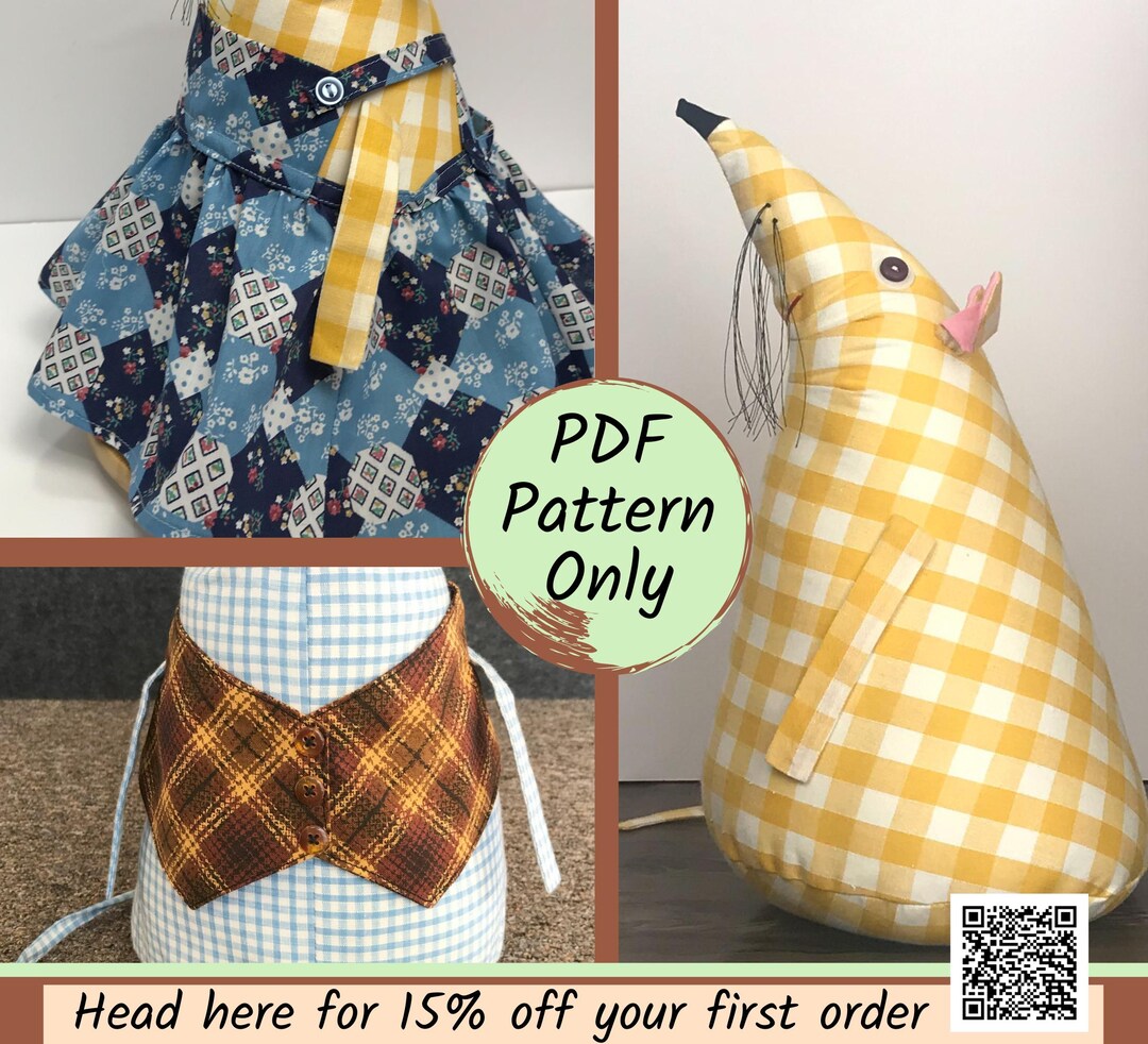 Mouse Doorstop Sewing Pattern PDF: Dormouse With Waistcoat & Apron ...