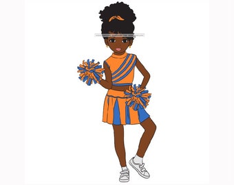 Afro Cheerleader Clipart - Etsy
