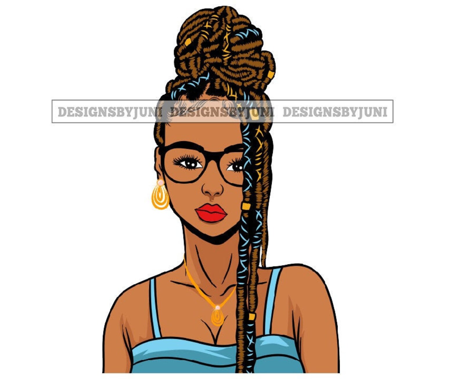 Woman Braids Dreads Hairstyle Color African-american Classy - Etsy