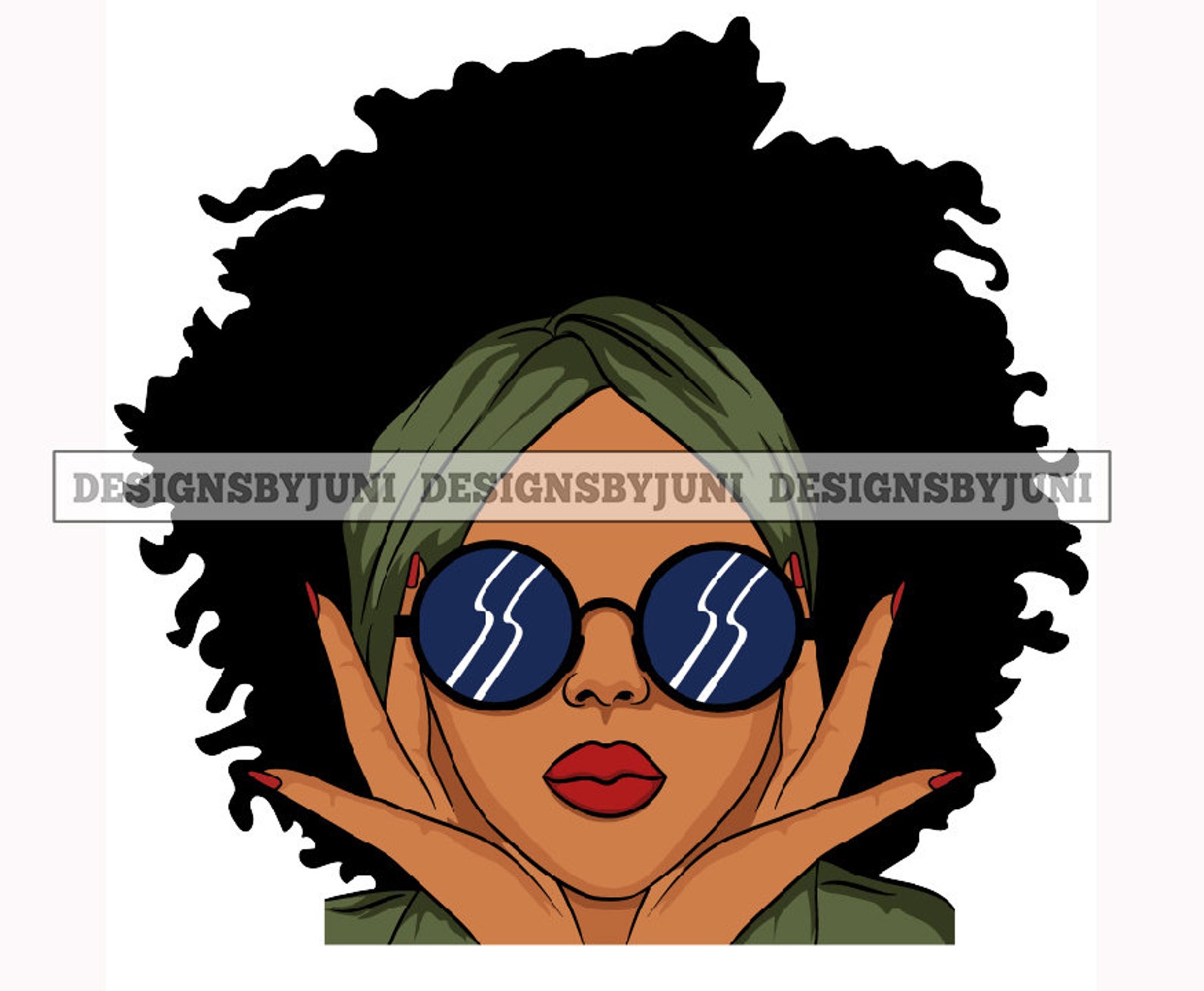 Afro Woman Nubian Cool Sunglasses Princess Queen Hair | Etsy