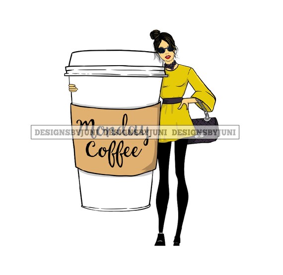 Sexy Woman Drinking Coffee Goddess Diva Sassy Classy Lady - Etsy