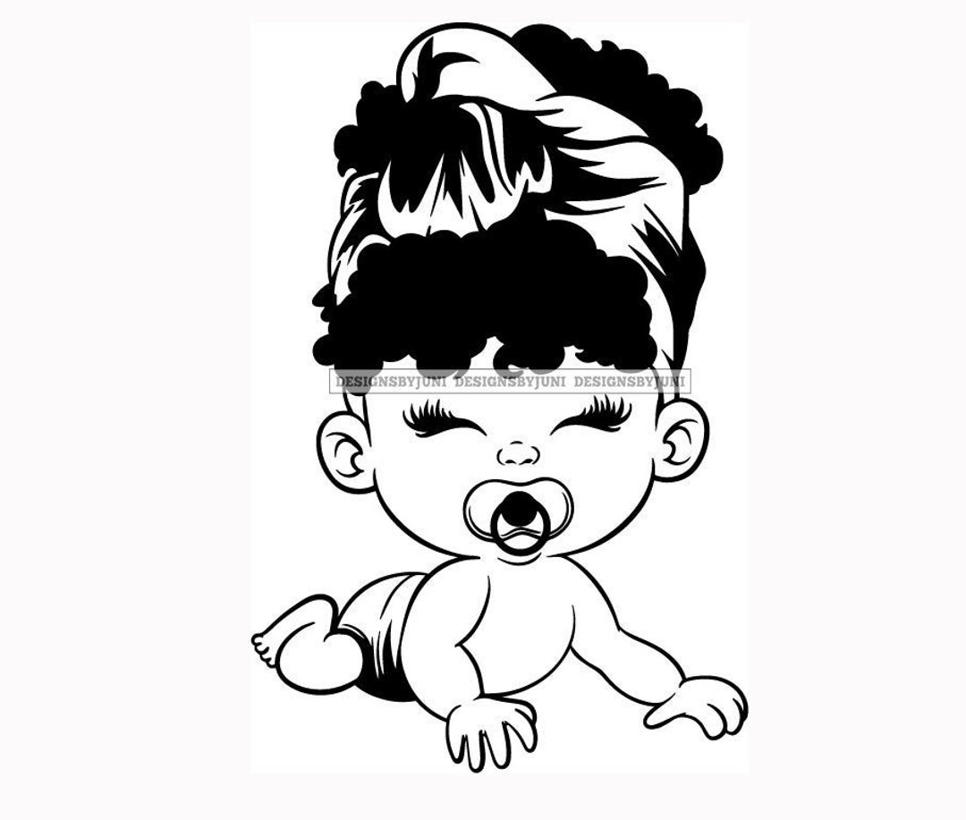 Little Girl Afro Carrying Pacifier Baby Boo Infant Love - Etsy UK