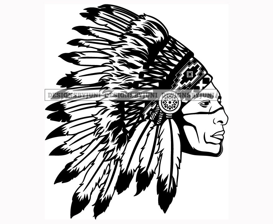 Cherokee Indian Line Art