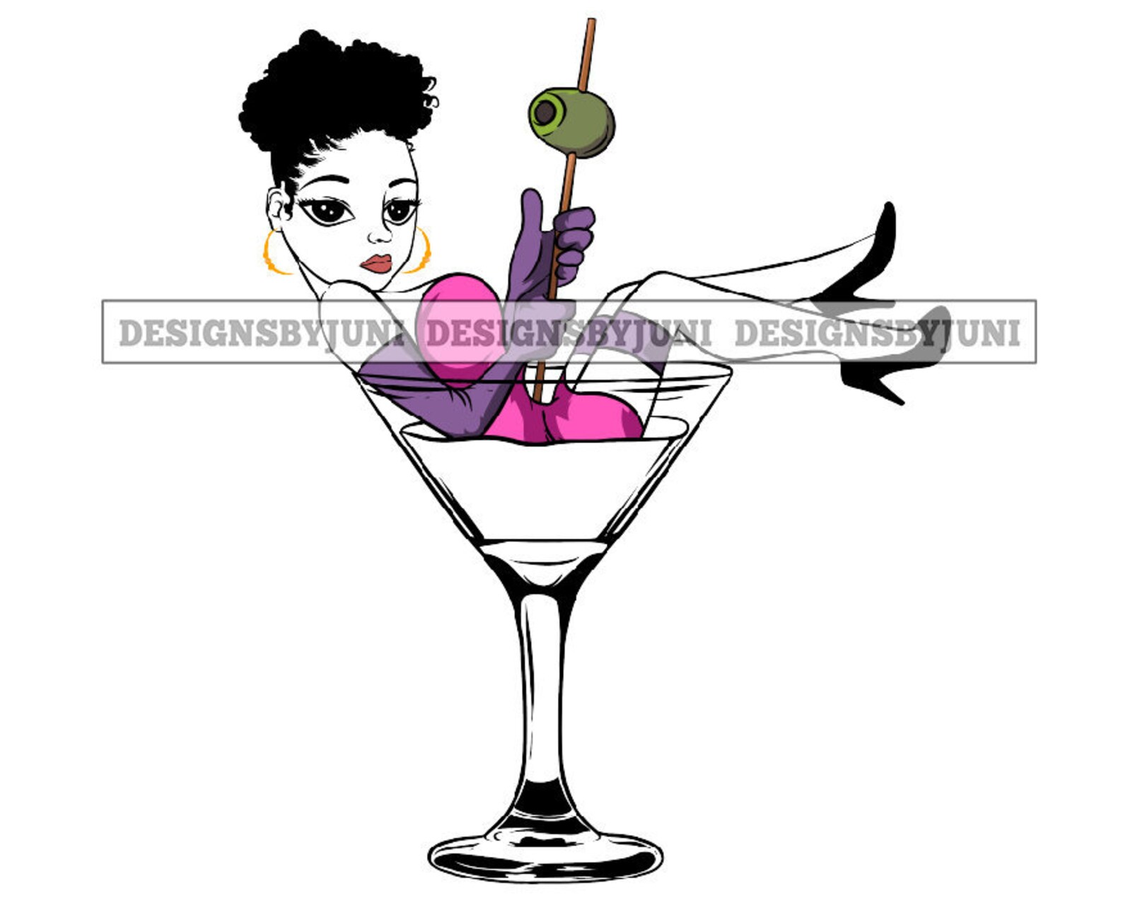 Afro Woman Drinking Wine Unique Glamour Fabulous Sexy Black Etsy