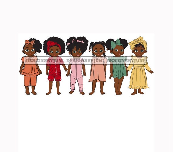Little Girls Sleepover Clipart