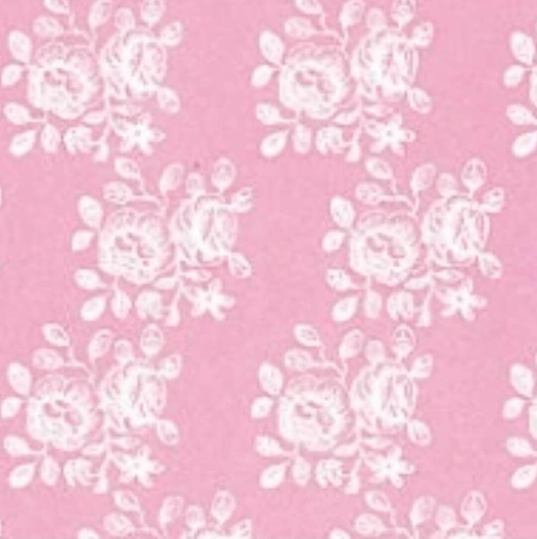 1:24 Scale, Half Scale Wallpaper, Dollhouse Miniature Wallpaper, Pink ...