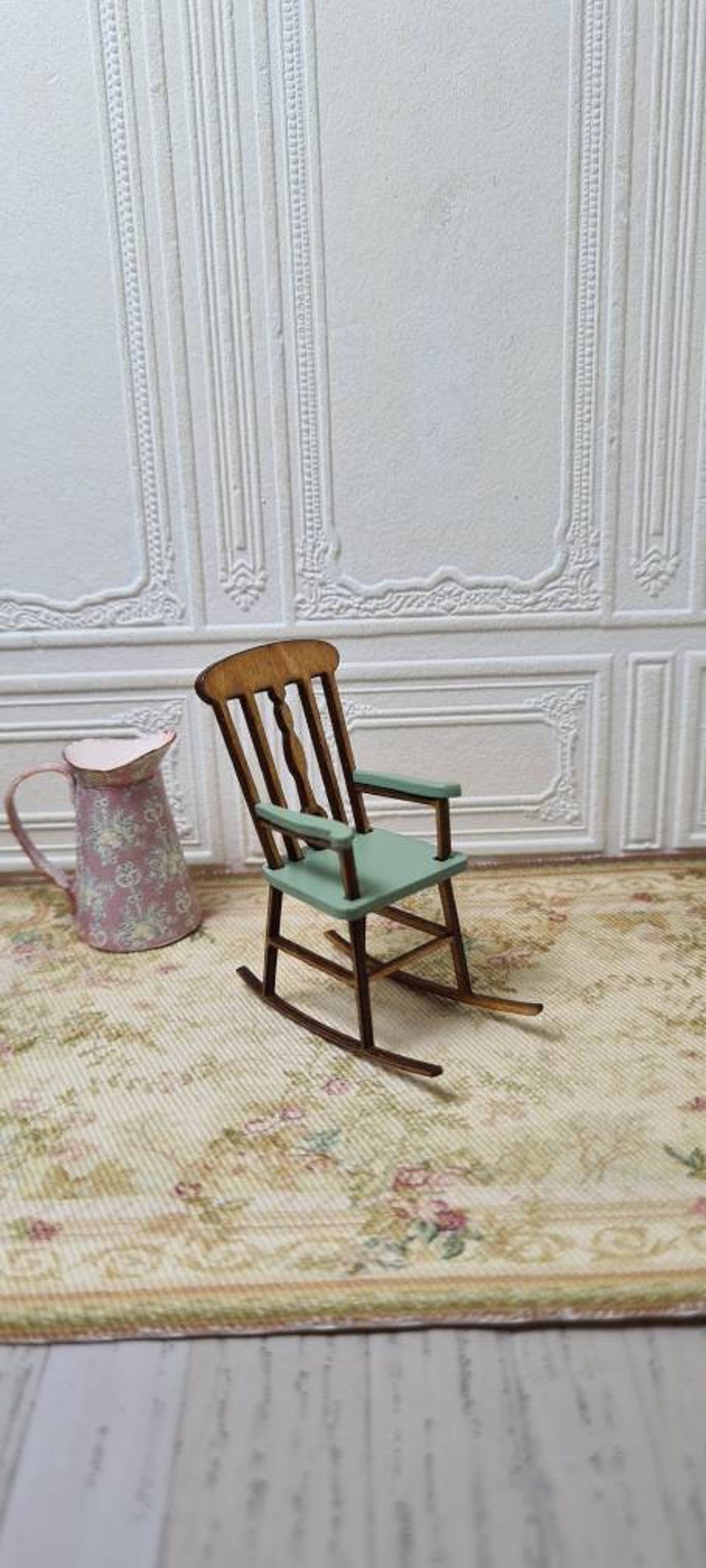 Miniature,dollhouse,rocking Chair,124scale,halfscale,shabbychicstyle ...