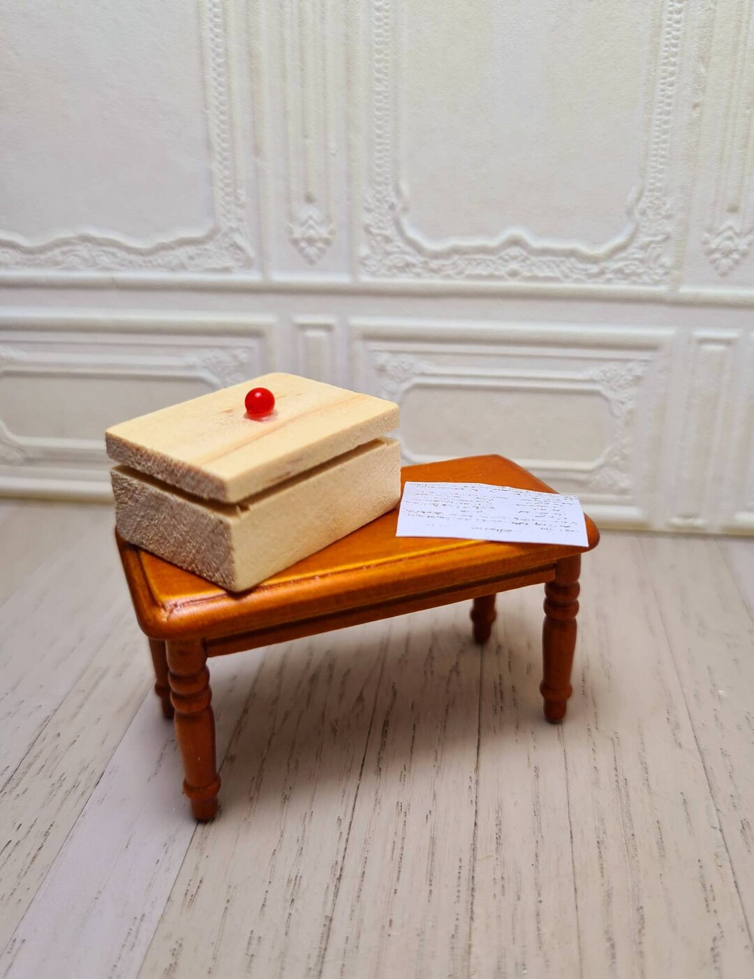 1:12 Scale Faux Recipe Box Wooden Non Opening With Recipe Card - Etsy