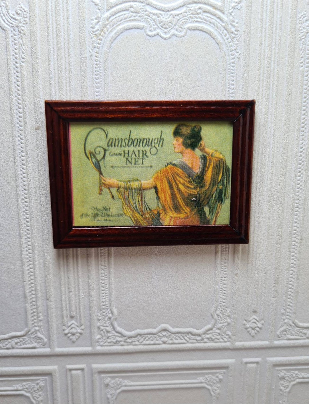 1:12 Scale Wooden Frame of Vintage Lady Wall Hanging Picture - Etsy