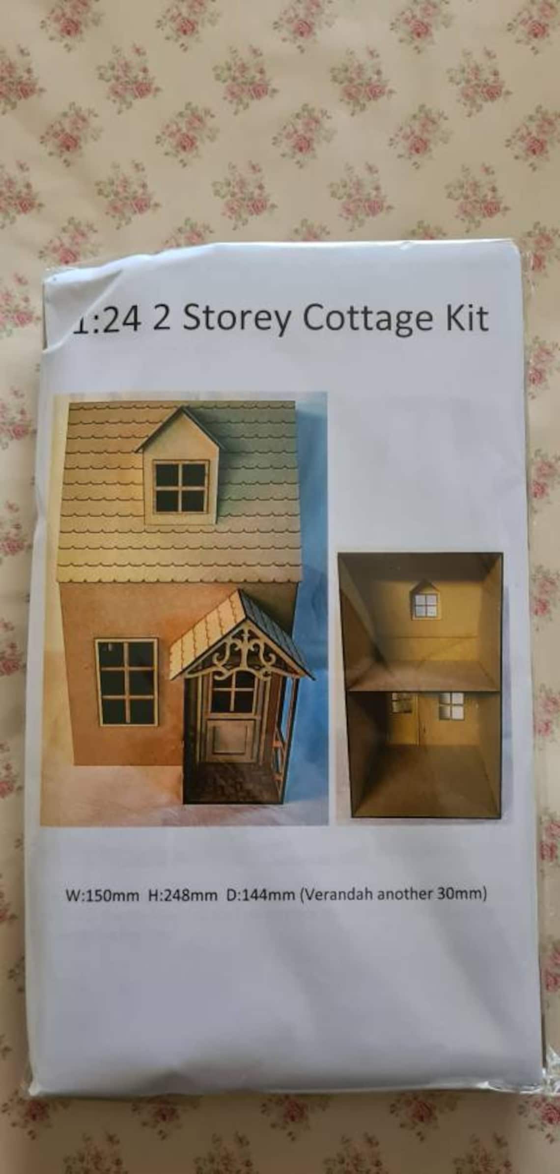1:24 Scale Roombox Kit Two Storey Dollhouse Kit Cottage - Etsy