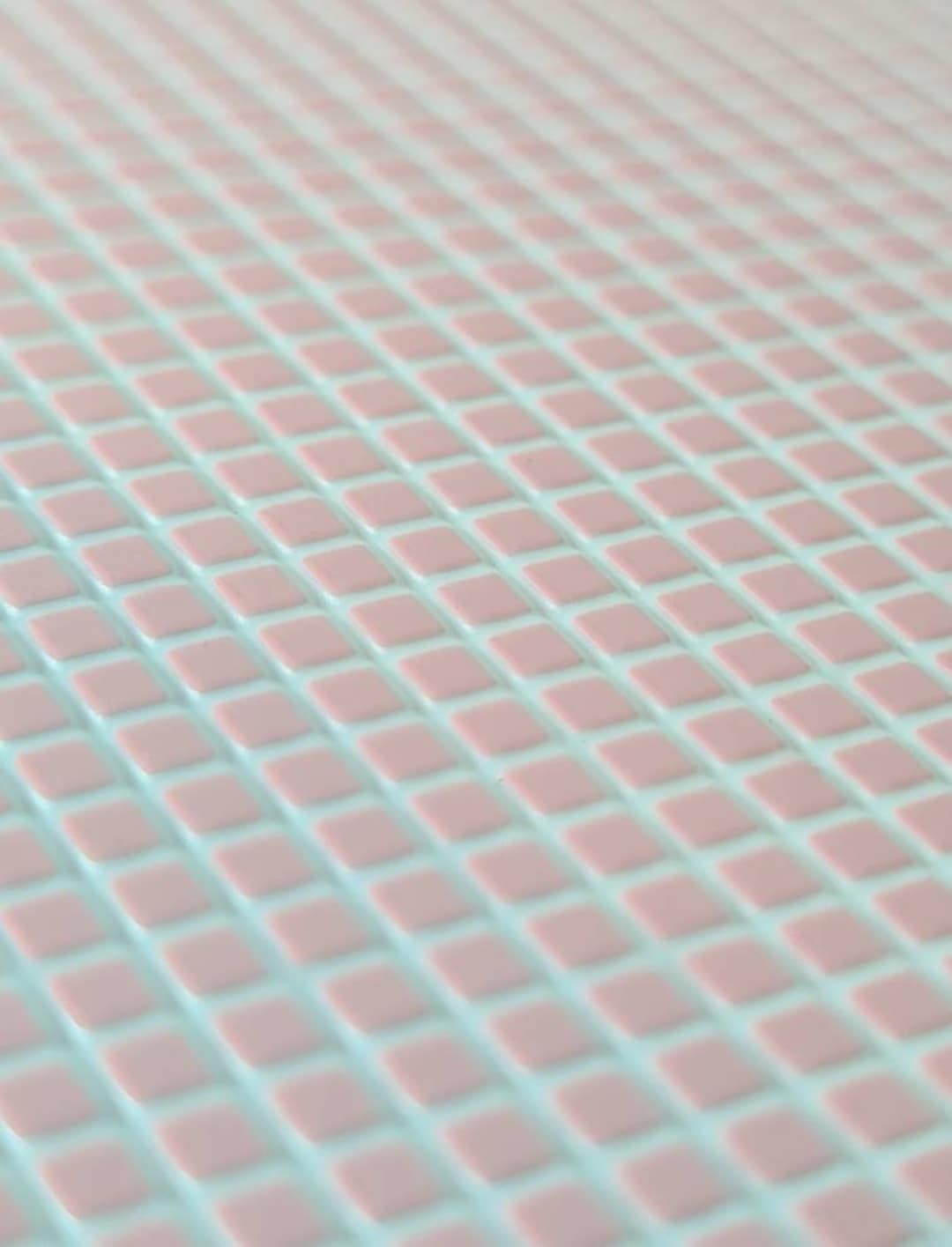 1.24 Pink Embossed Tile Sheet, Vinyl Embossed Tile Floor or Wall Sheet ...