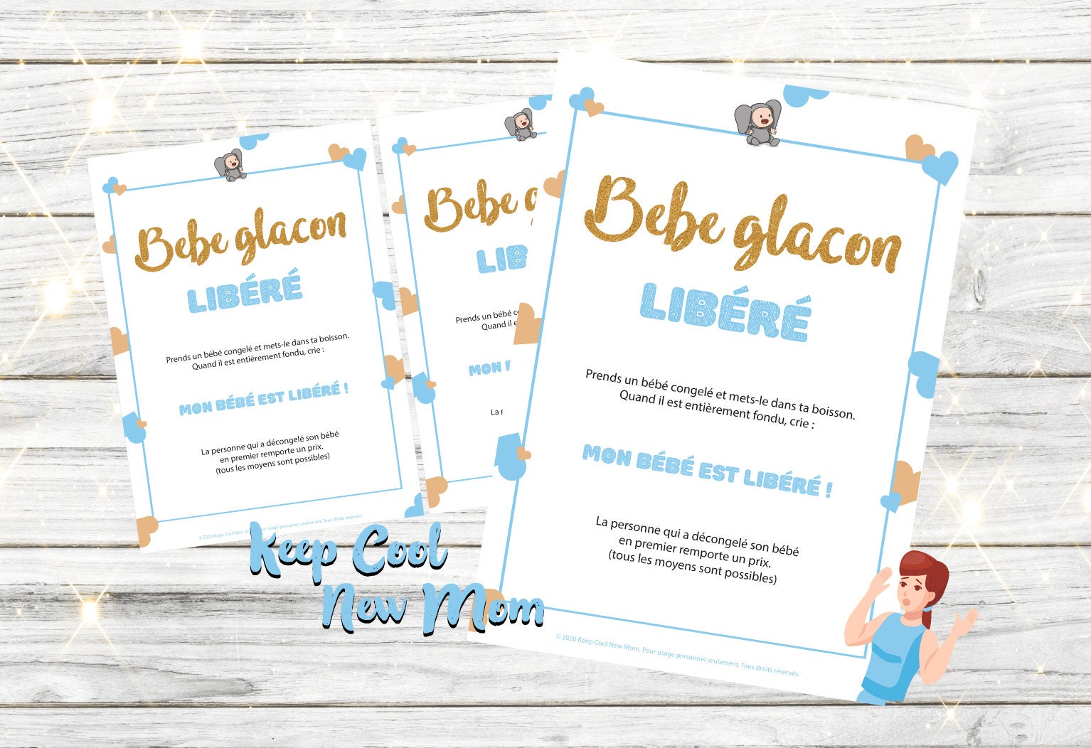Baby Shower Game, Printable, Ice Cube Baby Game Released, Boy Baby ...