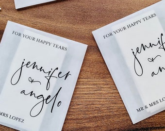 Happy Tears Personalised Tissue Packets Wedding Tissues | Etsy UK