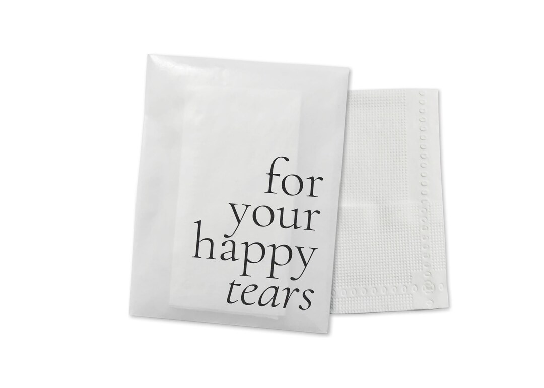 Happy Tears Wedding Tissues | Biodegradable Packets - Etsy