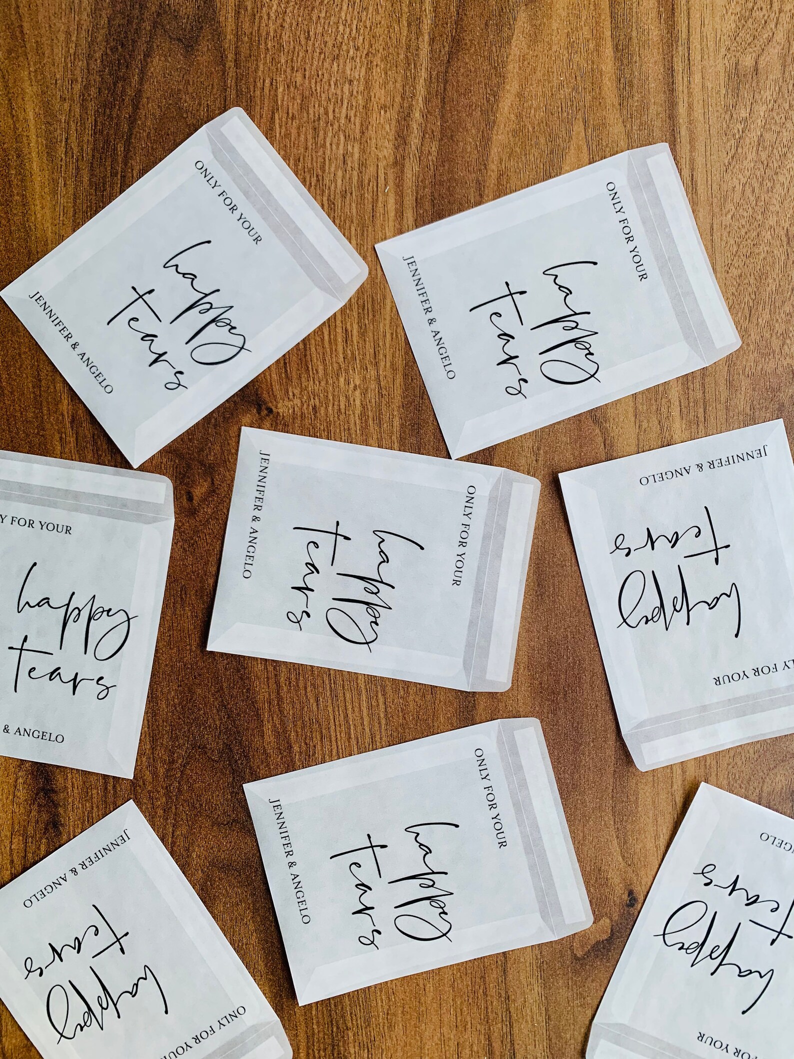 Personalized Wedding Tissues | 'happy Tears' Biodegradable Packets - Etsy