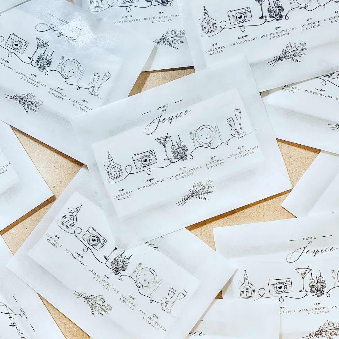 Personalised Order of Service Tissue Packets | Wedding Tissues ...