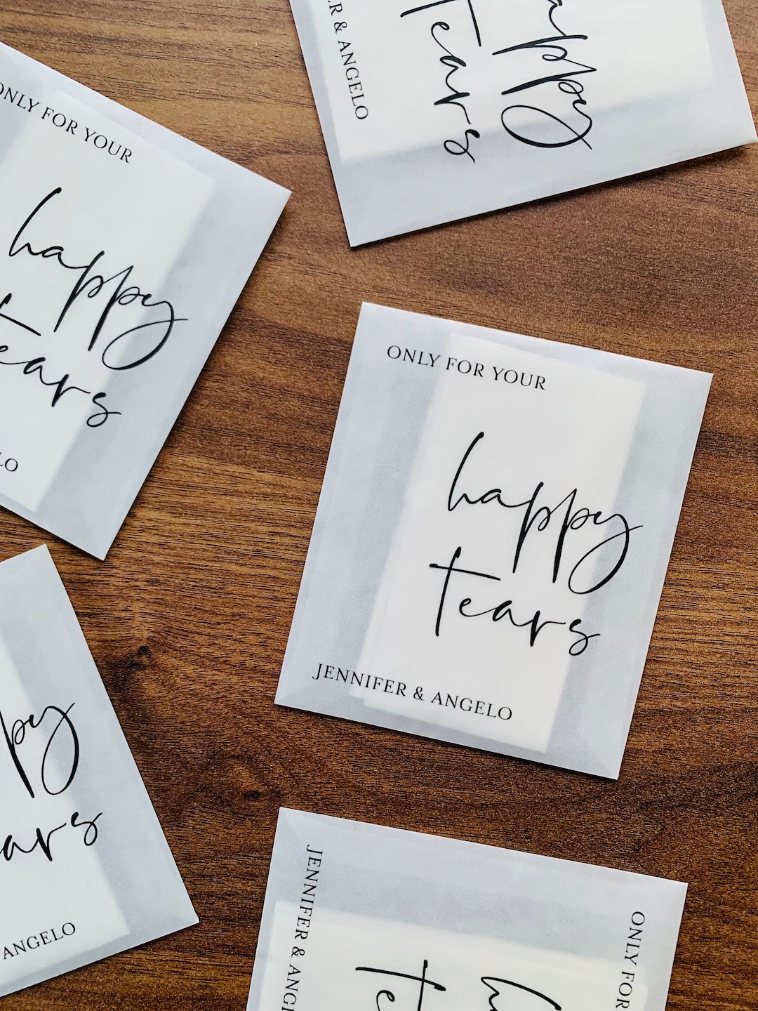 Personalized Wedding Tissues | 'happy Tears' Biodegradable Packets - Etsy