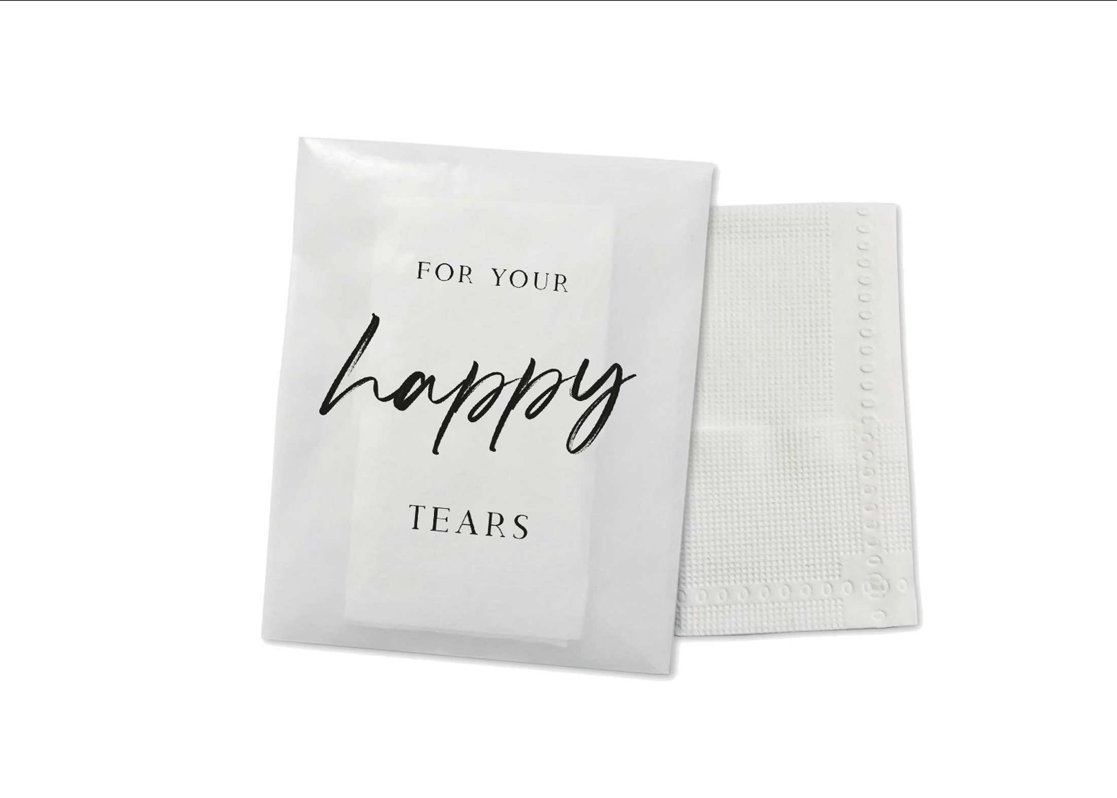 20 Pack Wedding Tissues | Elegant 'happy Tears' Biodegradable Packets ...