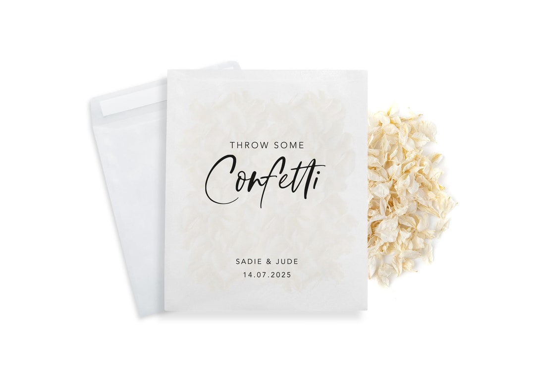 Wedding Confetti Bags 100% Biodegradable Glassine Bags Personalised ...