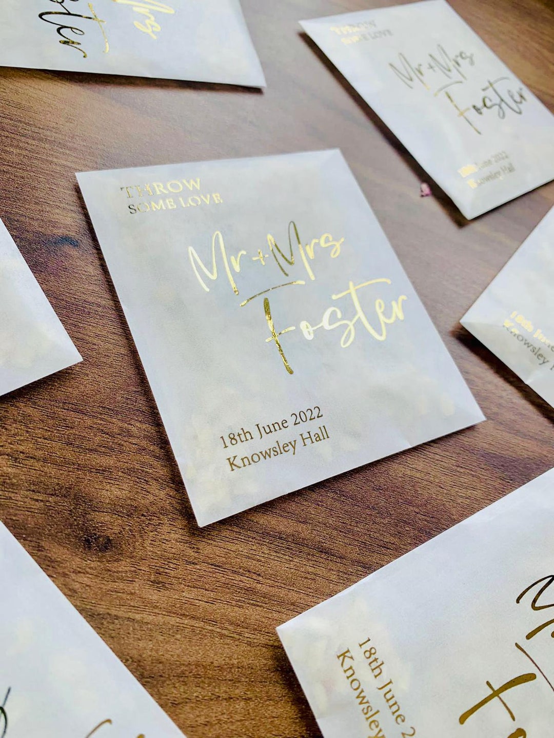 Biodegradable Personalised Confetti Packets | Real Flower Petal Wedding ...