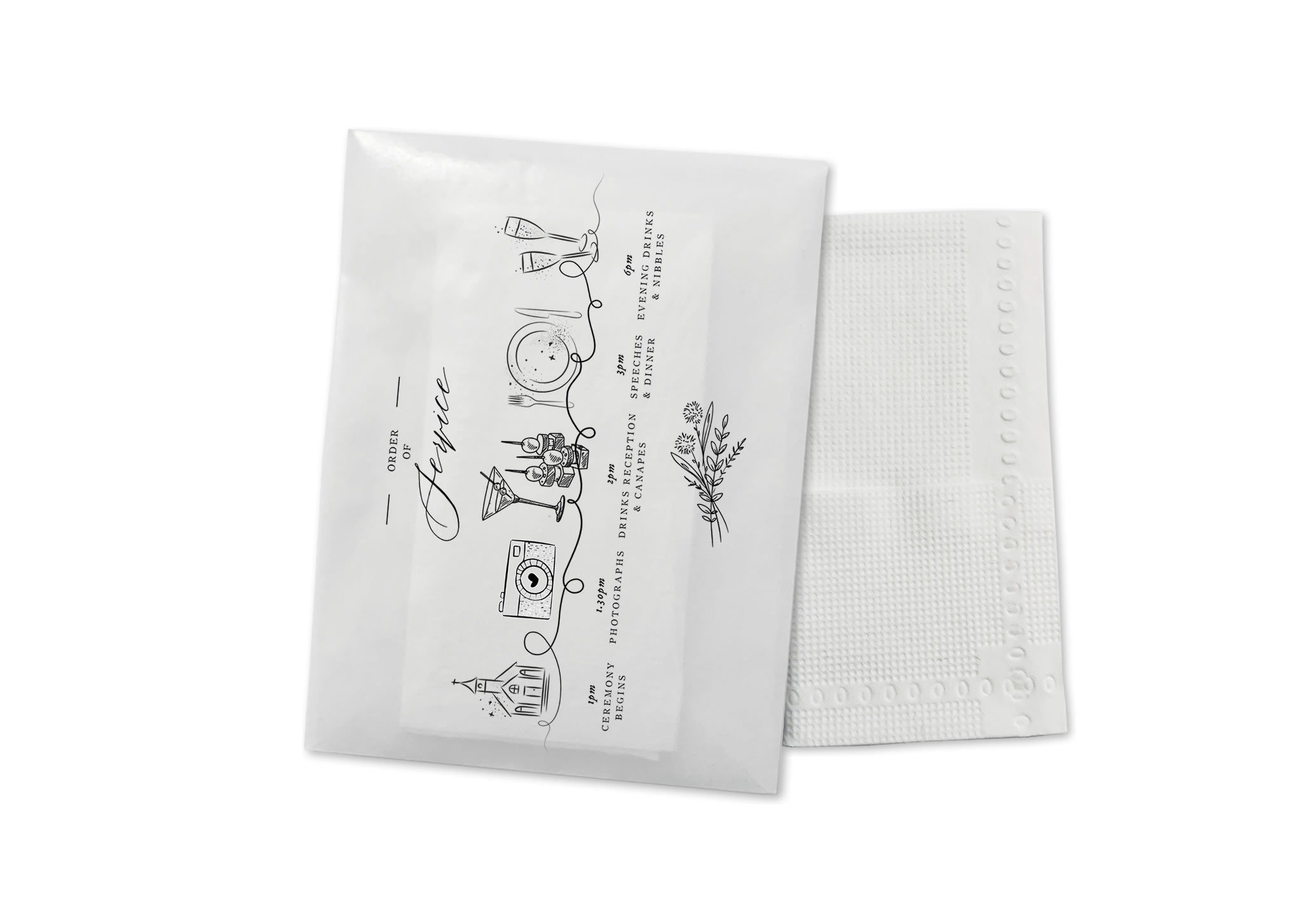 Order of Service Tissue Packets | Wedding Tissues | Wedding Guests ...