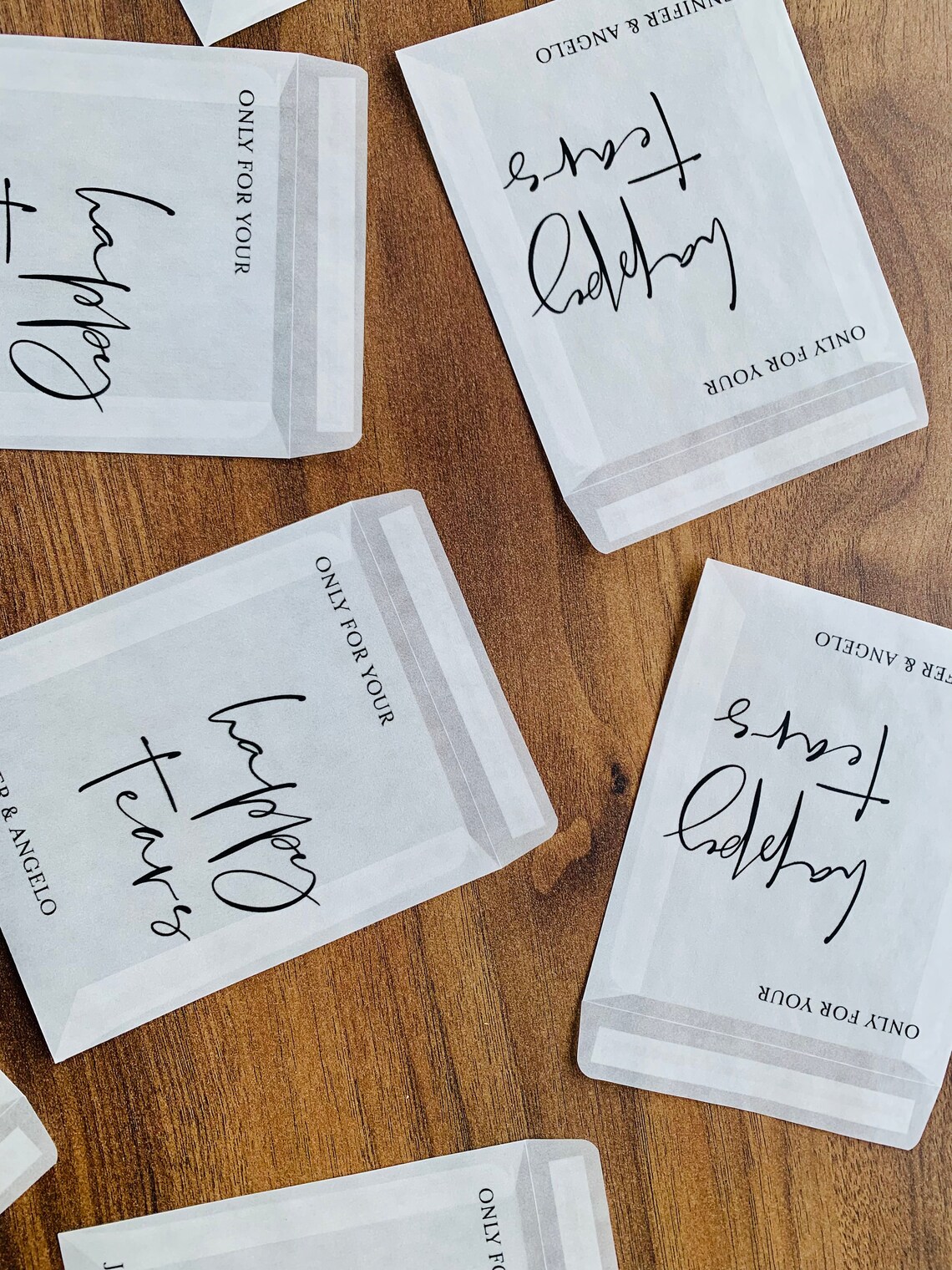 Personalized Wedding Tissues | 'happy Tears' Biodegradable Packets - Etsy