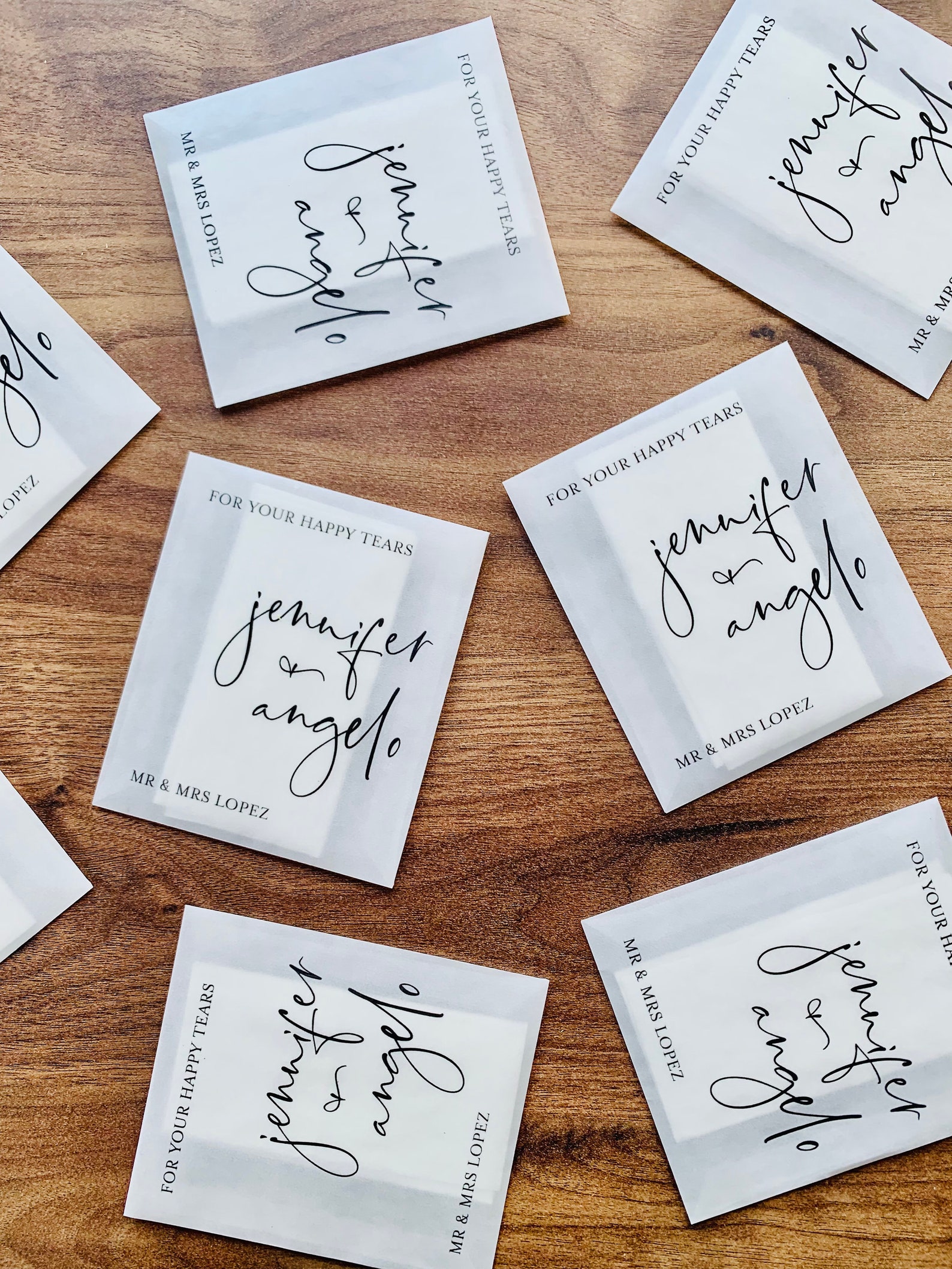 Personalized Wedding Tissues | Happy Tears Packets, 50 Count - Etsy