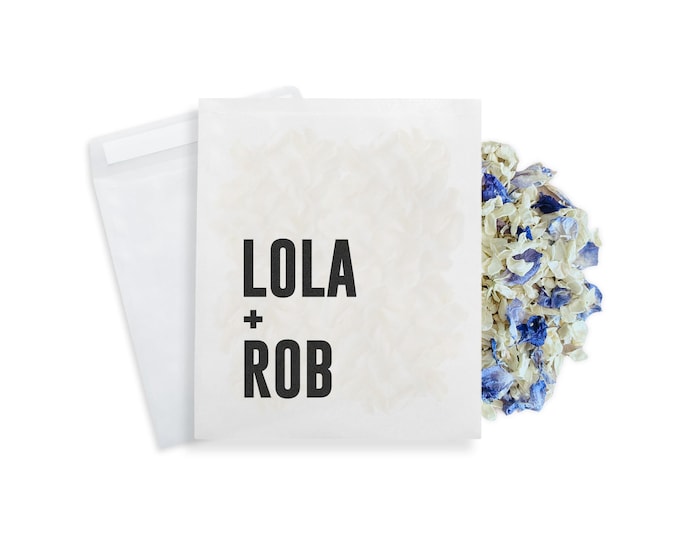 Wedding Confetti Bags 100% Biodegradable Glassine Bags Personalised ...