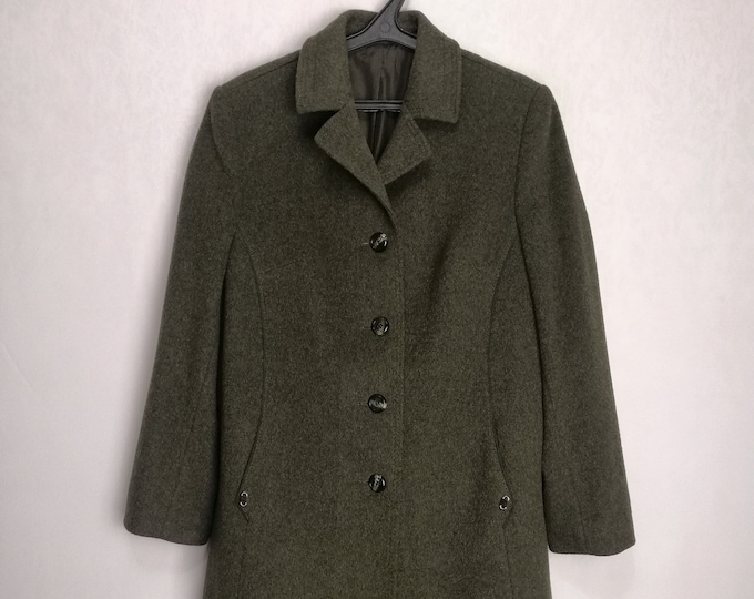 Loden Wool Coat, Womens Austrian Wool Jacket, Green Trachten Overcoat ...