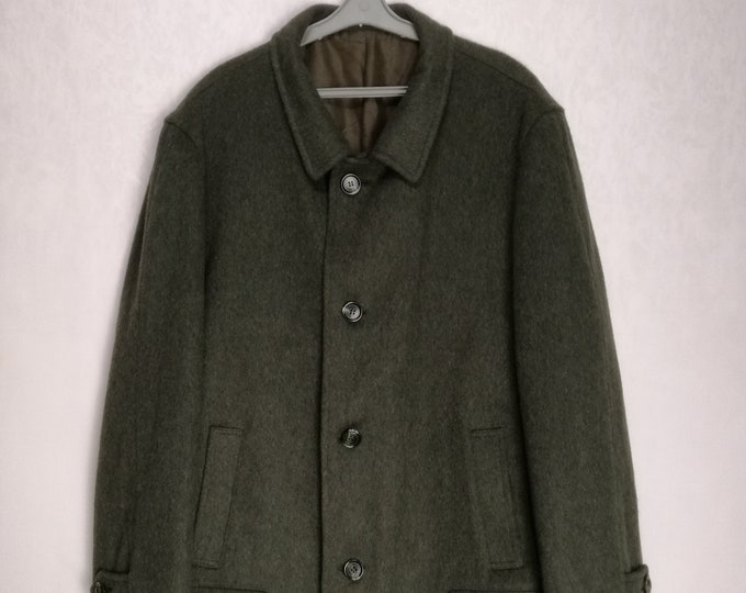 TYROLER LODEN Wool Coat, Mens Austrian Wool Jacket, 70s Green Trachten ...
