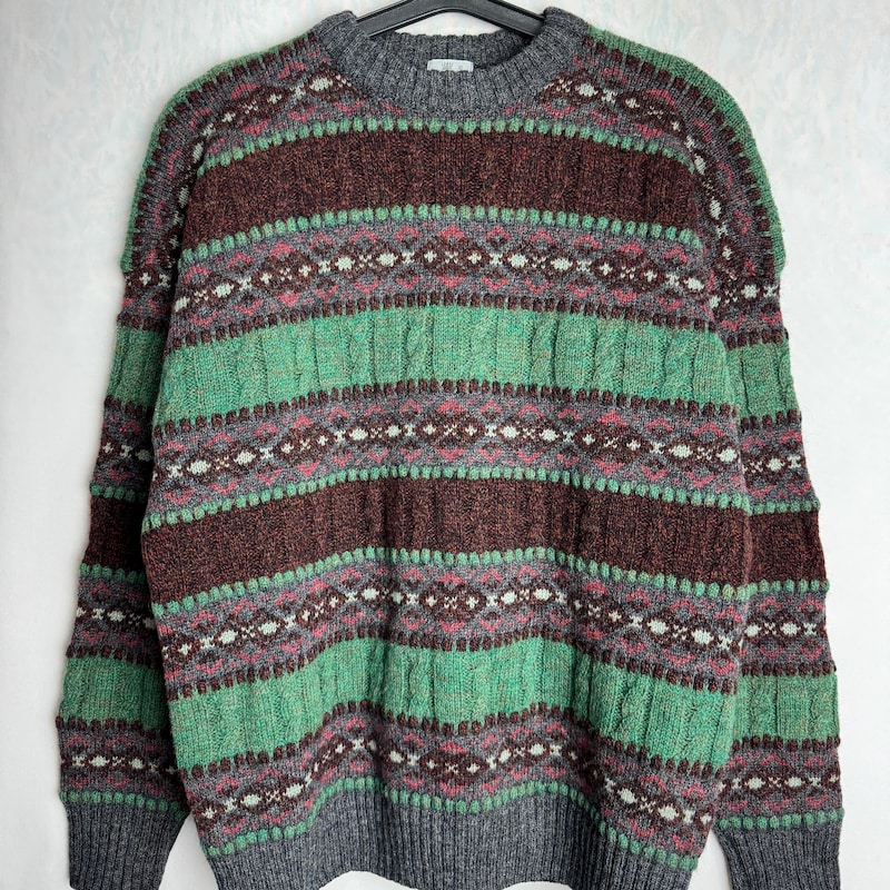 90s Colorful Sweater - Etsy