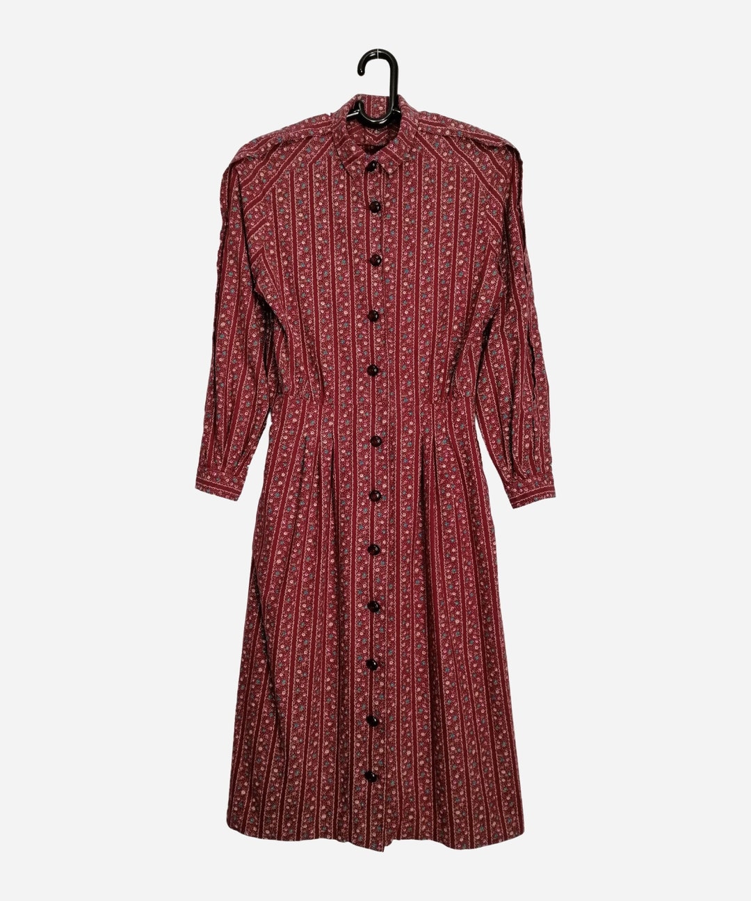 VINTAGE Flannel Dress, 70s Floral Pattern Dress, Cotton Prairie Dress ...