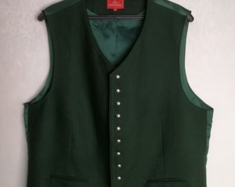 Men's Dirndl Vest Gray Wool Vest Mens Waistcoat Austrian Bavarian ...