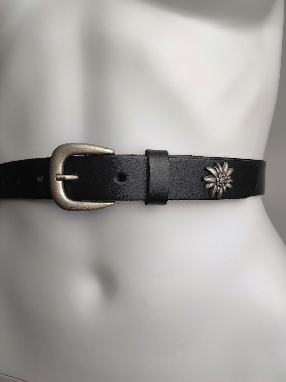 Edelweiss Genuine Leather Belt, Austrian Dirndl Belt, Green Oktoberfest ...